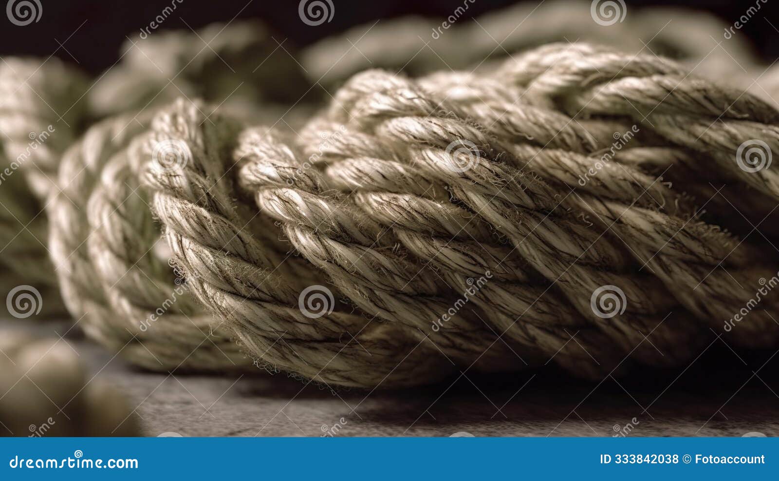 The Fibrous and Stringy Texture of a Rope with Blurry Background ...