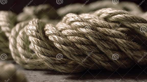 The Fibrous and Stringy Texture of a Rope with Blurry Background ...