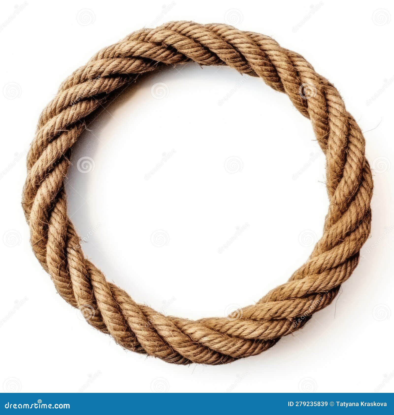 Fibrous Thick Rope Twisted into a Circle Stock Illustration ...