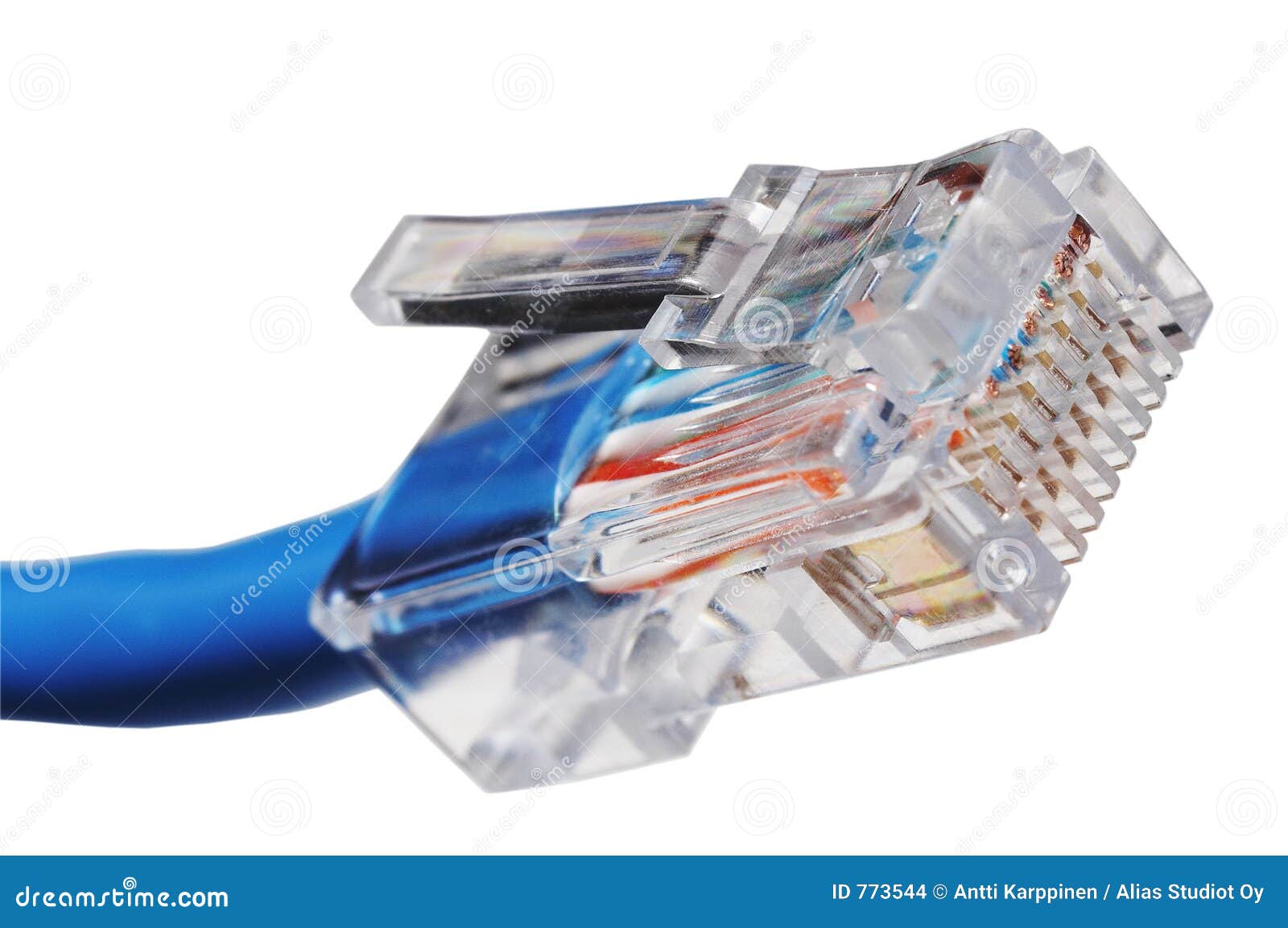 Fiche RJ45 avec le câble photo stock. Image du fiche, connexion - 773544