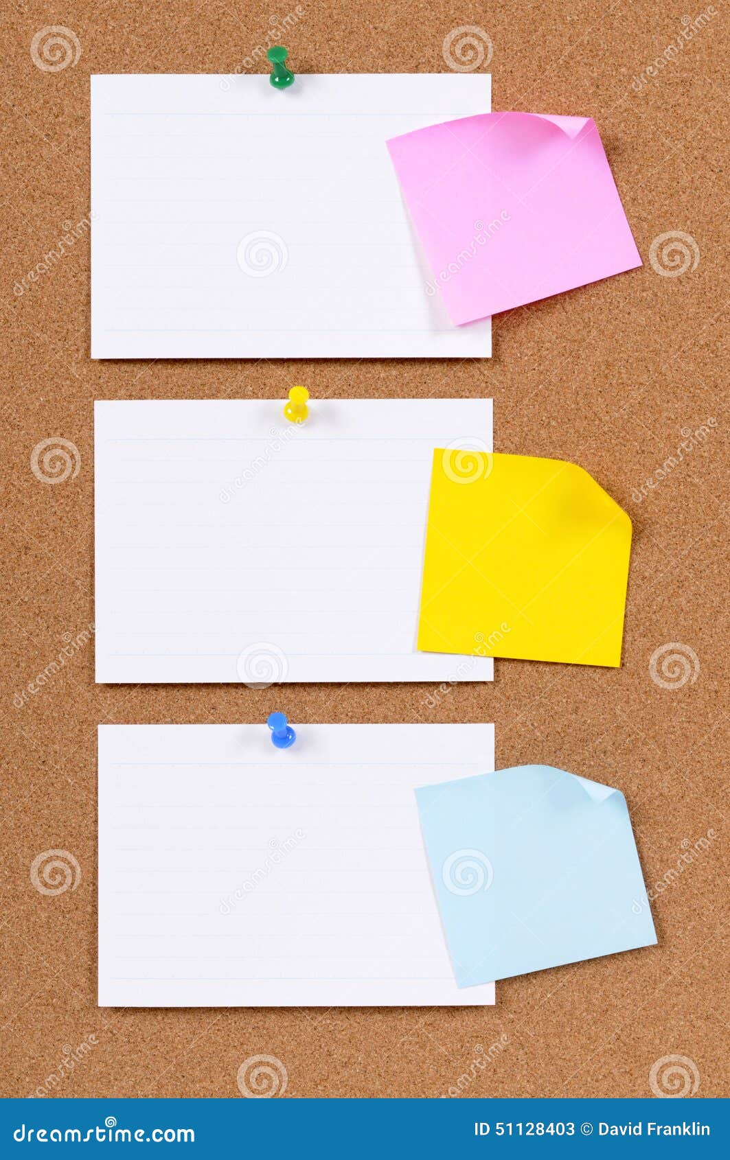 Fiches Avec Les Notes Collantes Image stock - Image du copie, rappel ...