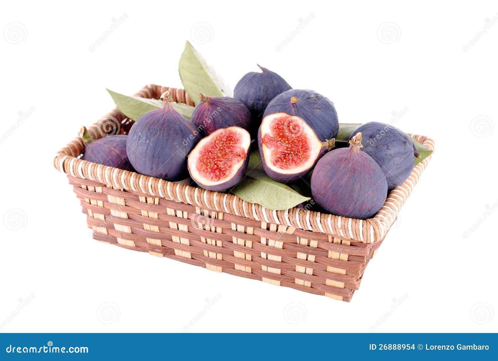 Fichi Viola in Un Cestino Della Paglia Fotografia Stock - Immagine di ...