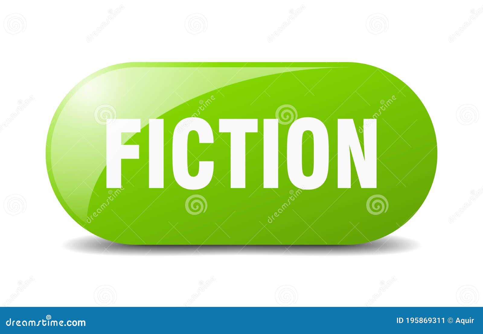 Fiction Button. Sticker. Banner. Rounded Glass Sign Stock Vector ...