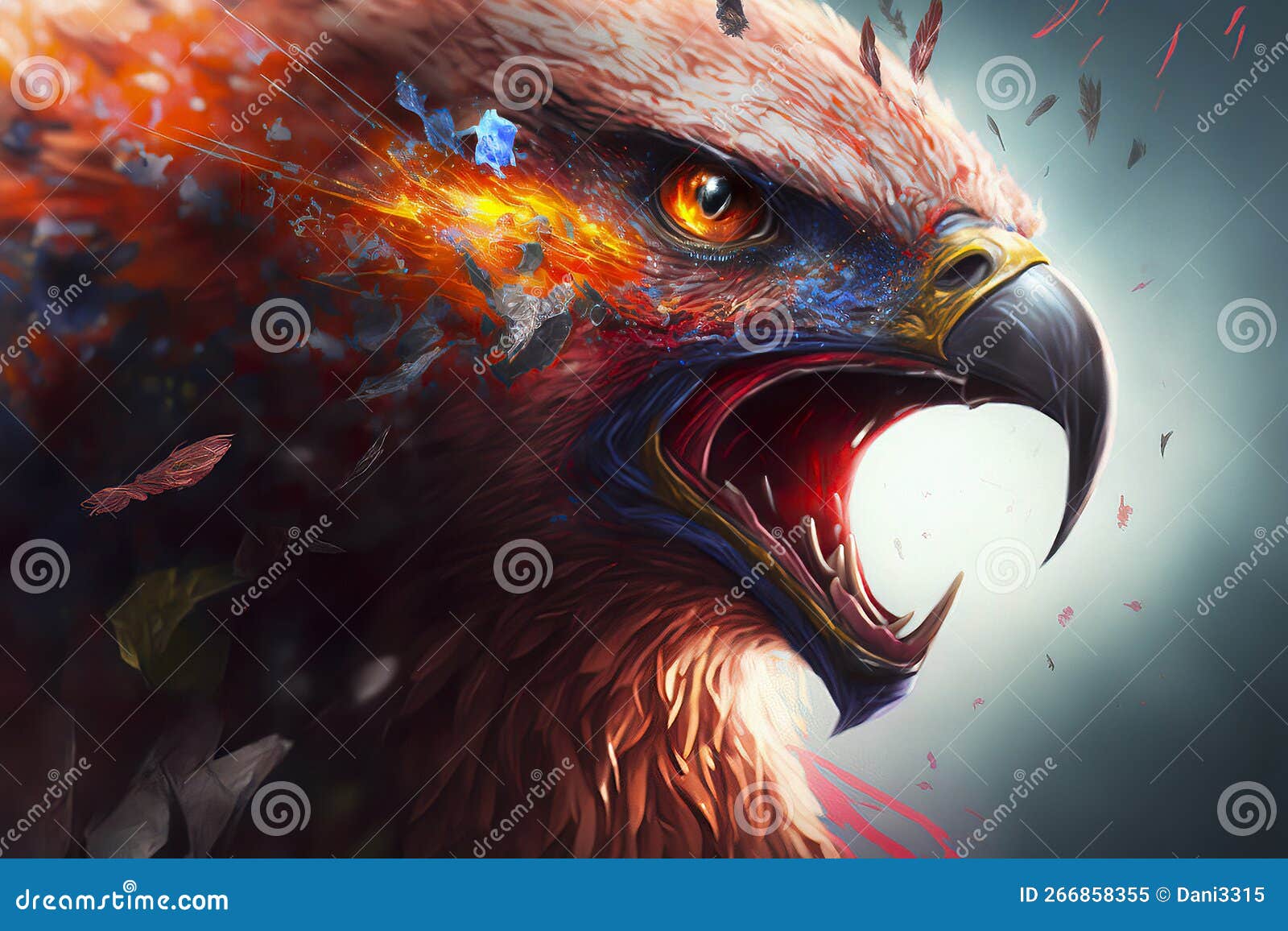 Fiery Eagle Cartoon Vector | CartoonDealer.com #19666367
