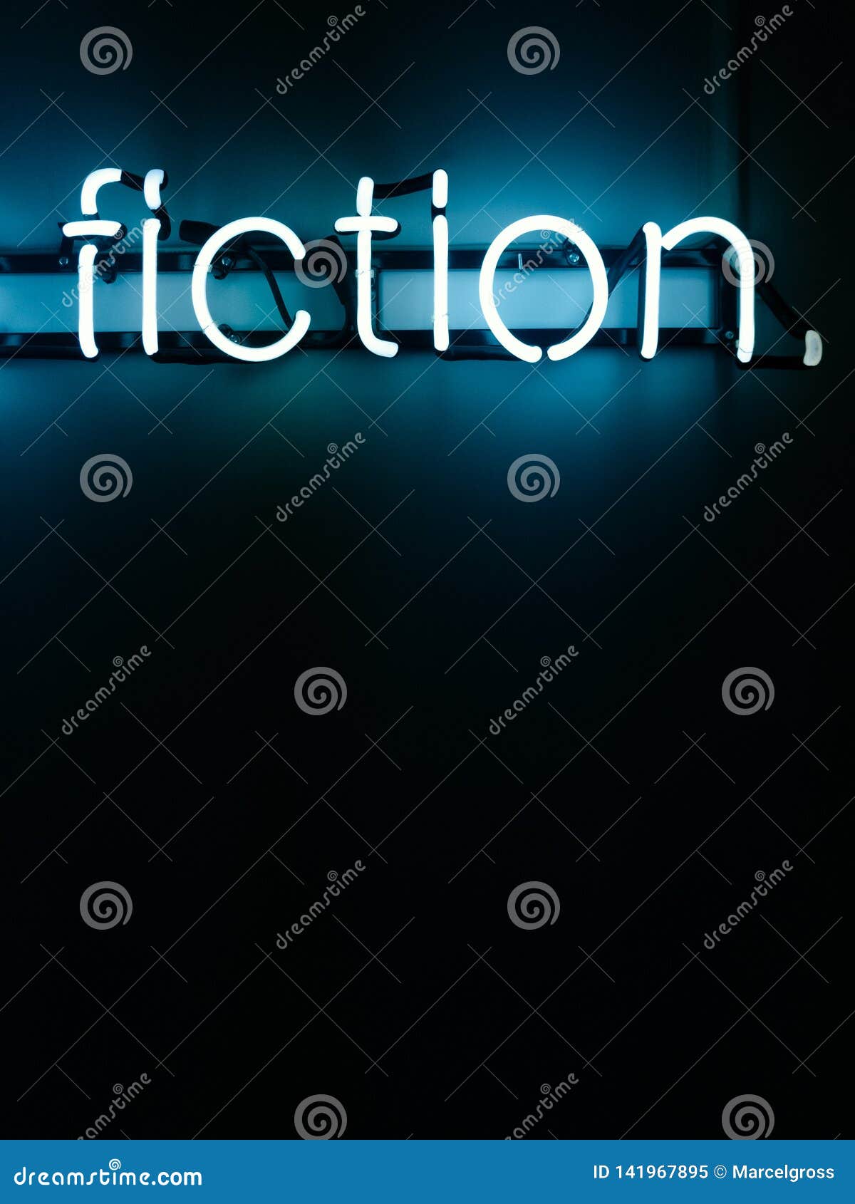 Fiction neon letters stock image. Image of fiktion, colors - 141967895