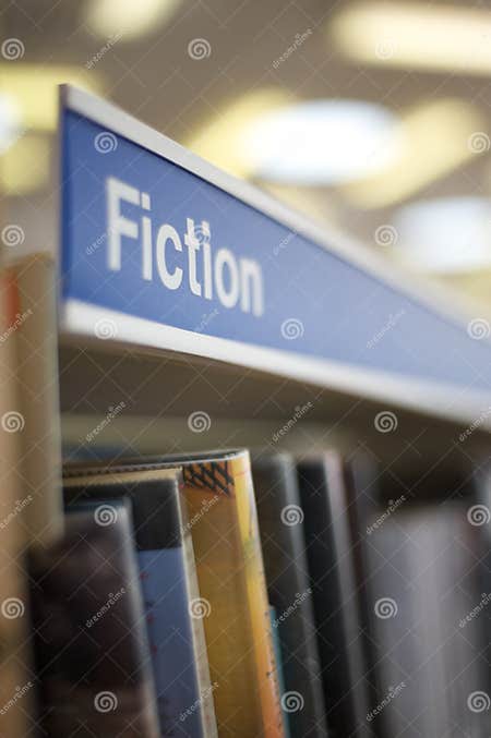 Fiction signage in library stock image. Image of lying - 22960327
