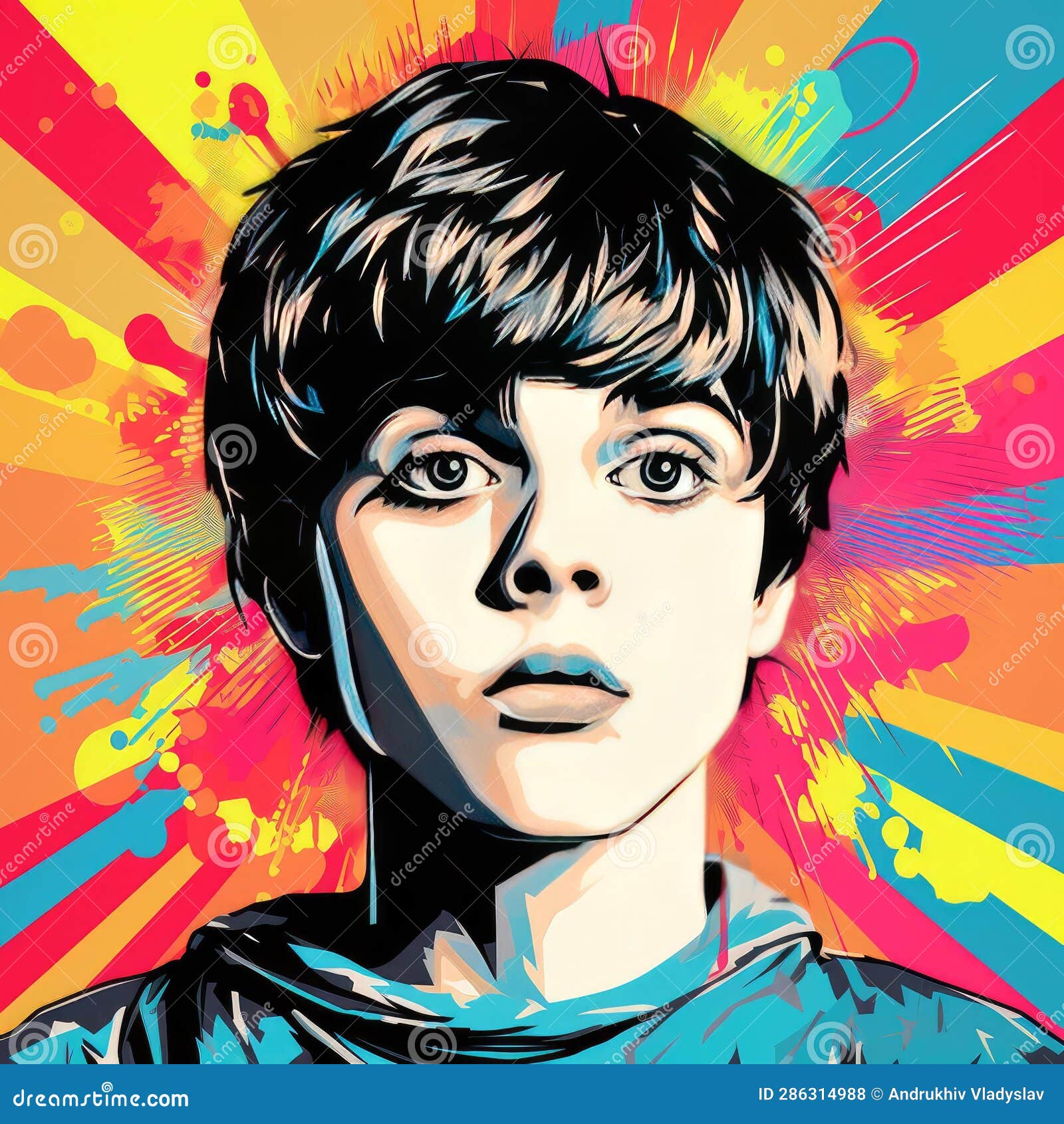 Fictional Boy in Pop Art Style. Stock Illustration - Illustration of ...