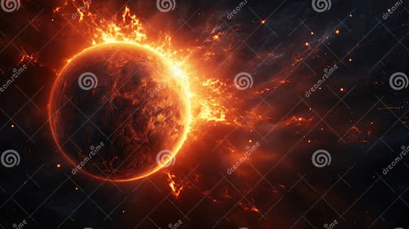 Fictional Sun in Space AI Generated Stock Image - Image of cosmos ...