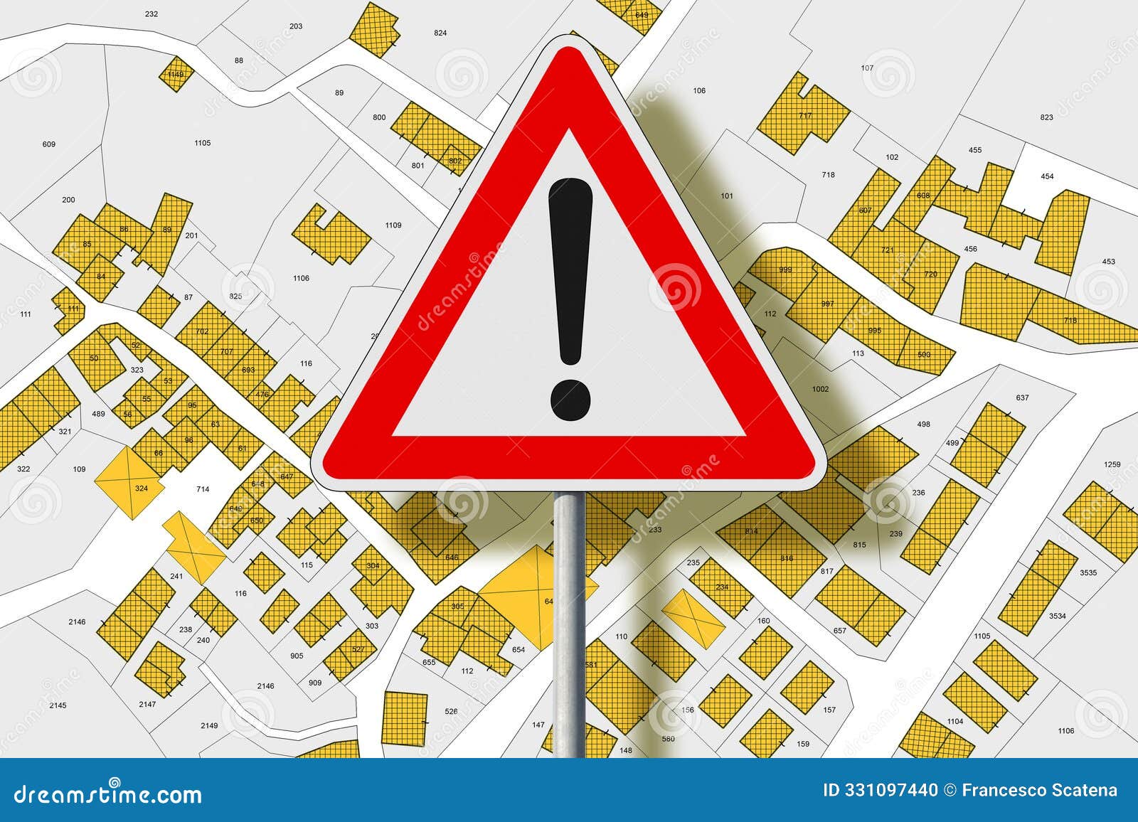 Fictional Cadastral Map with Buildings, Land Parcel and Vacant Plot ...