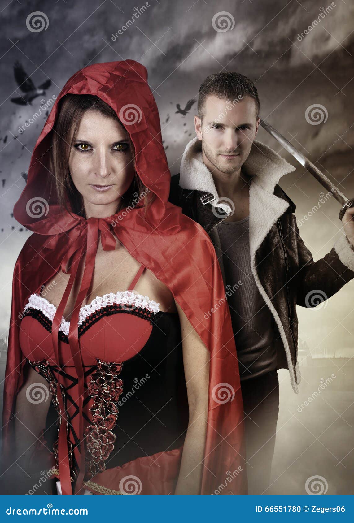 Fictional Characters - Two Fantasy Characters Posing Stock Photo ...