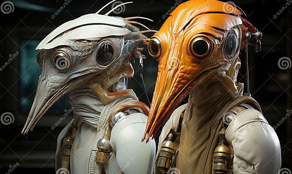 Fictional Creatures of Unknown Planets of the Galaxy. Stock Image ...