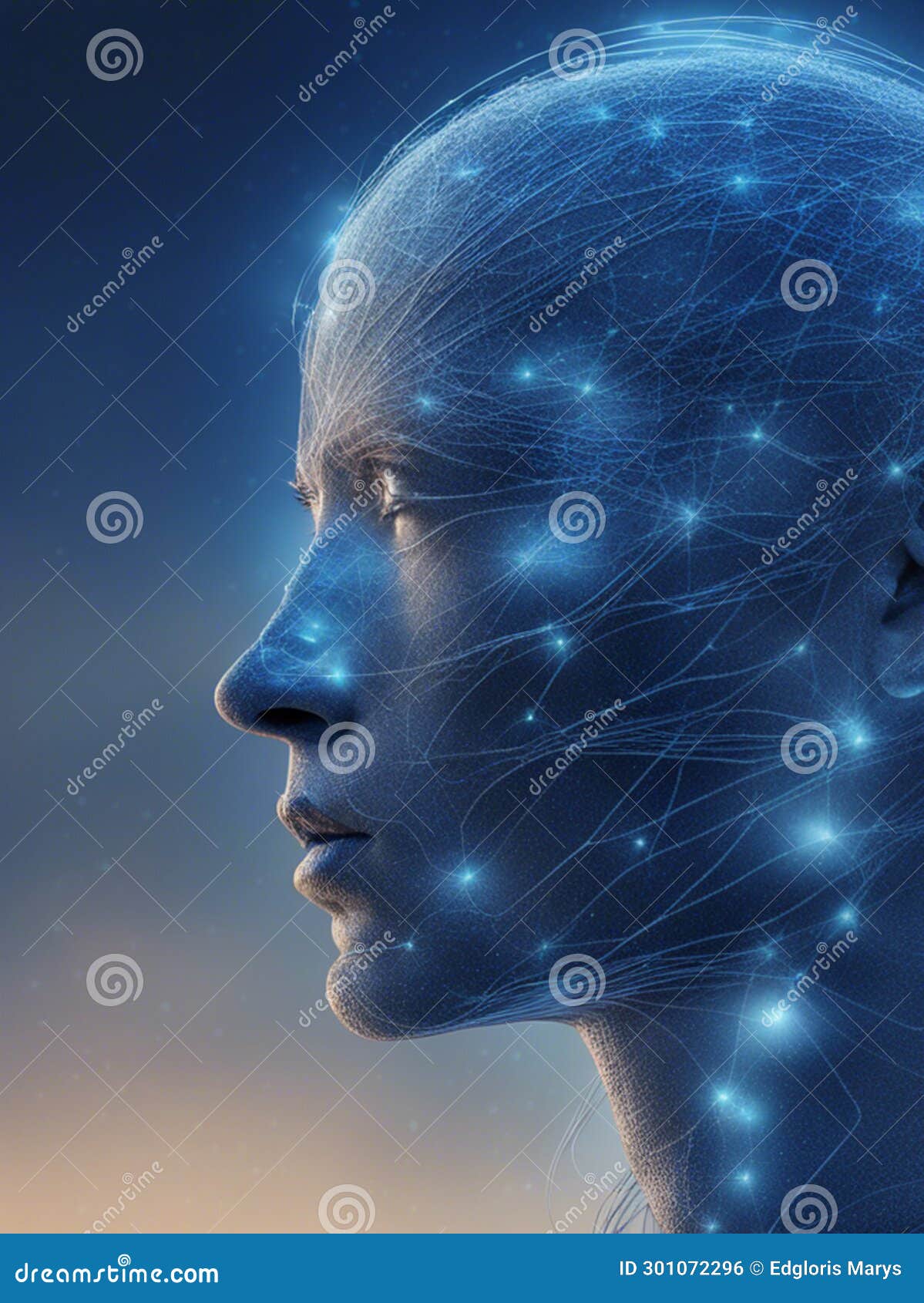 Fictional Face AI Generated of Robot Cyborg, Future Technologies Stock ...