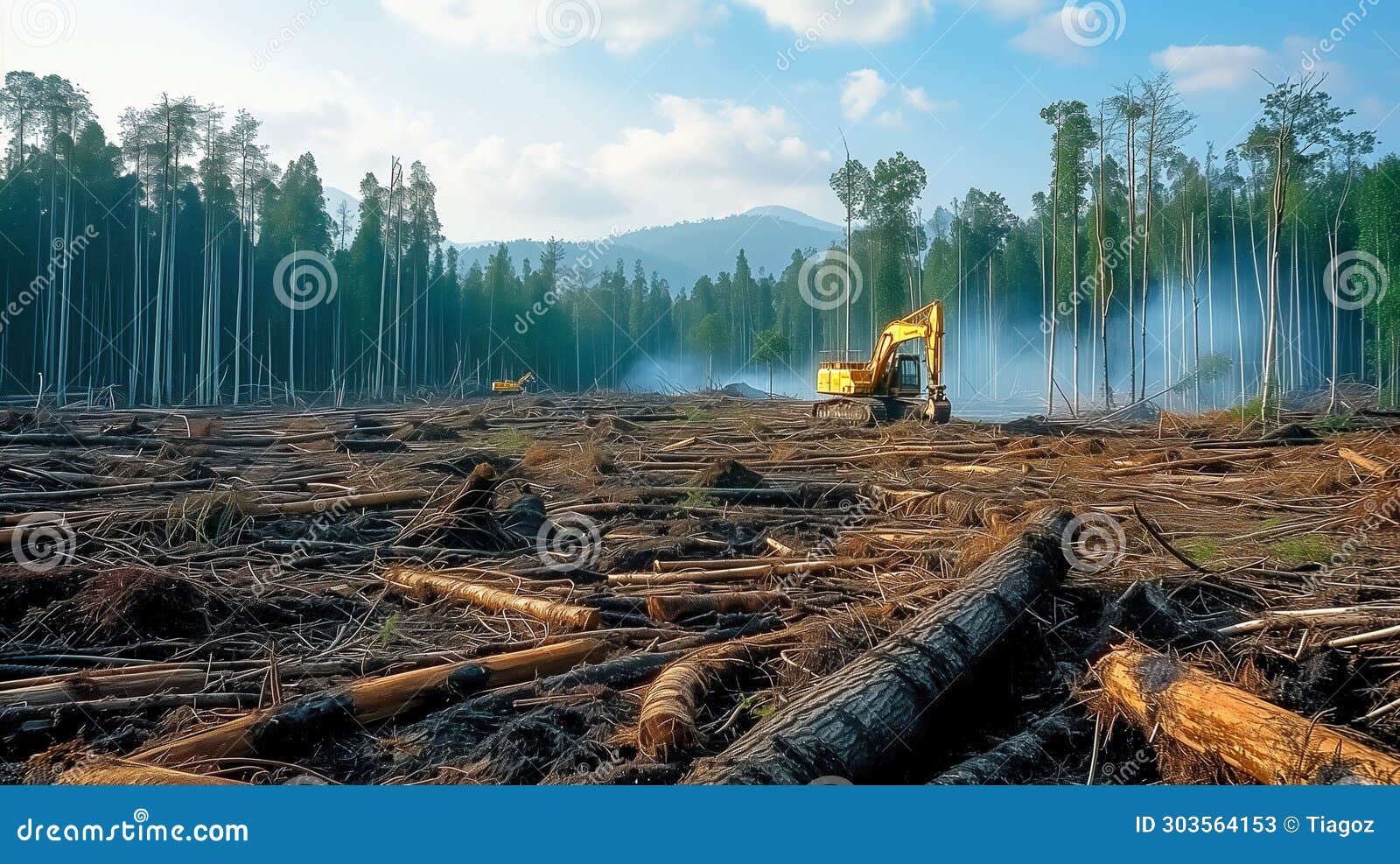 Deforested Area in the Amazon Rainforest. AI Generated Stock ...