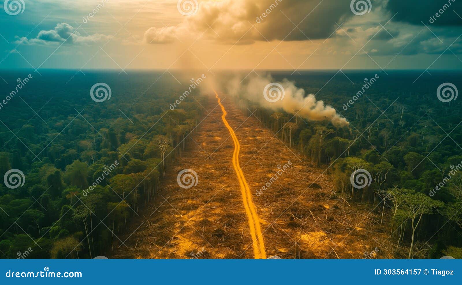 Deforested Area in the Amazon Rainforest. AI Generated Stock ...