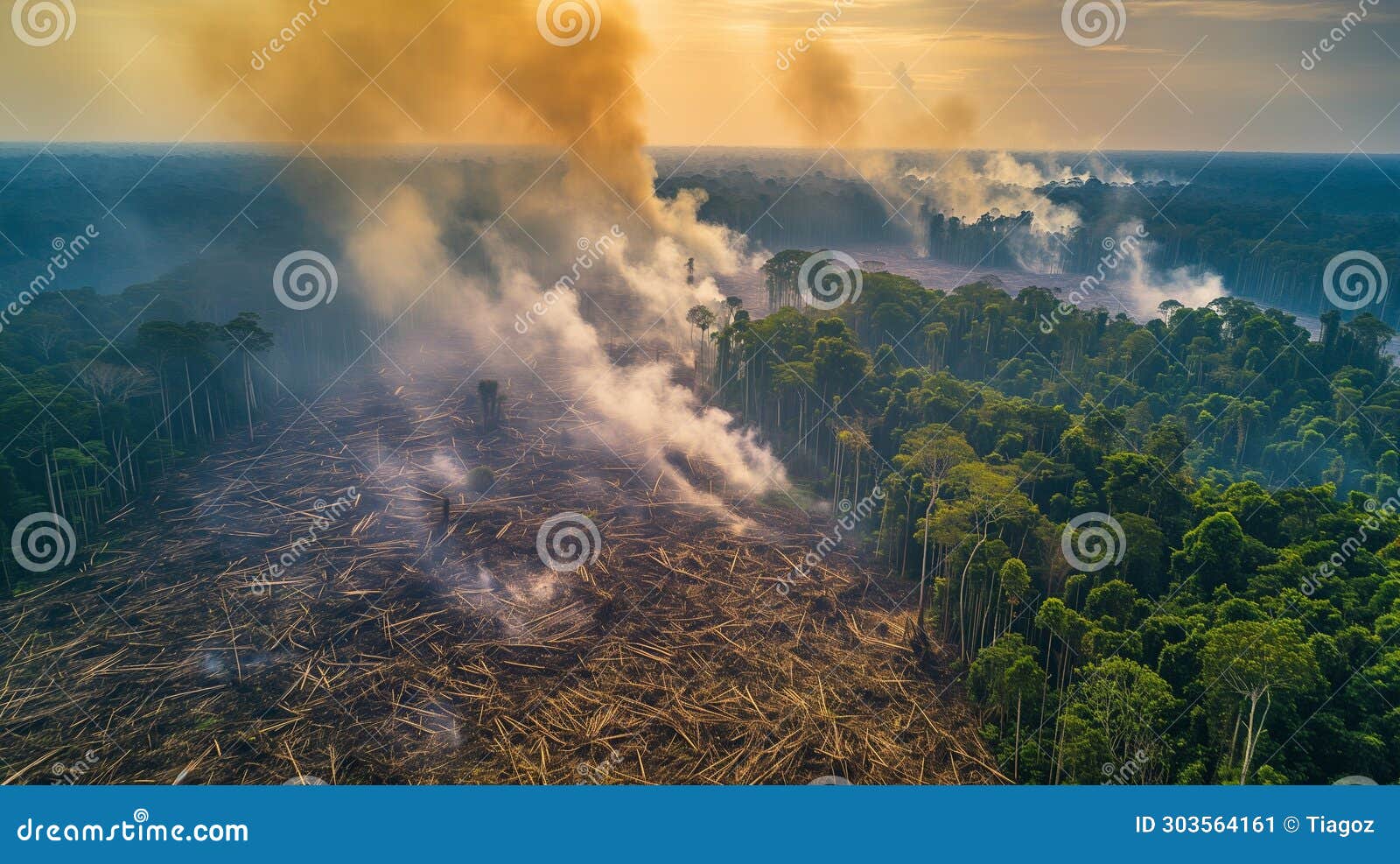 Deforested Area in the Amazon Rainforest. AI Generated Stock ...