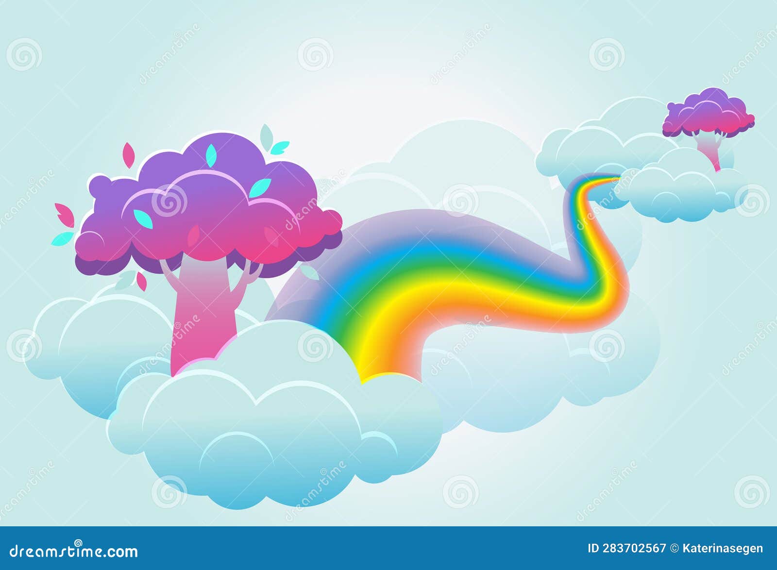 A Fictional Landscape. Trees Grow on Clouds. the Clouds are Connected ...