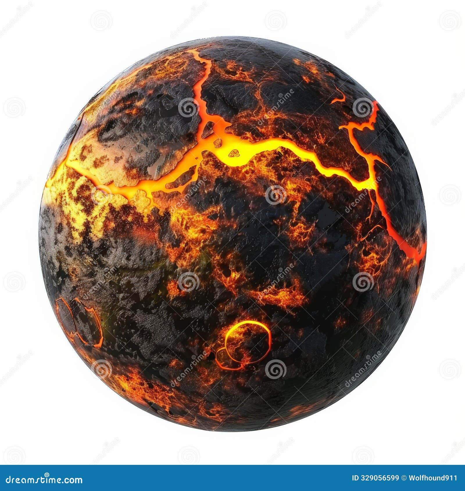 A Fictional Lava Planet with Molten Rivers and Glowing Volcanic ...