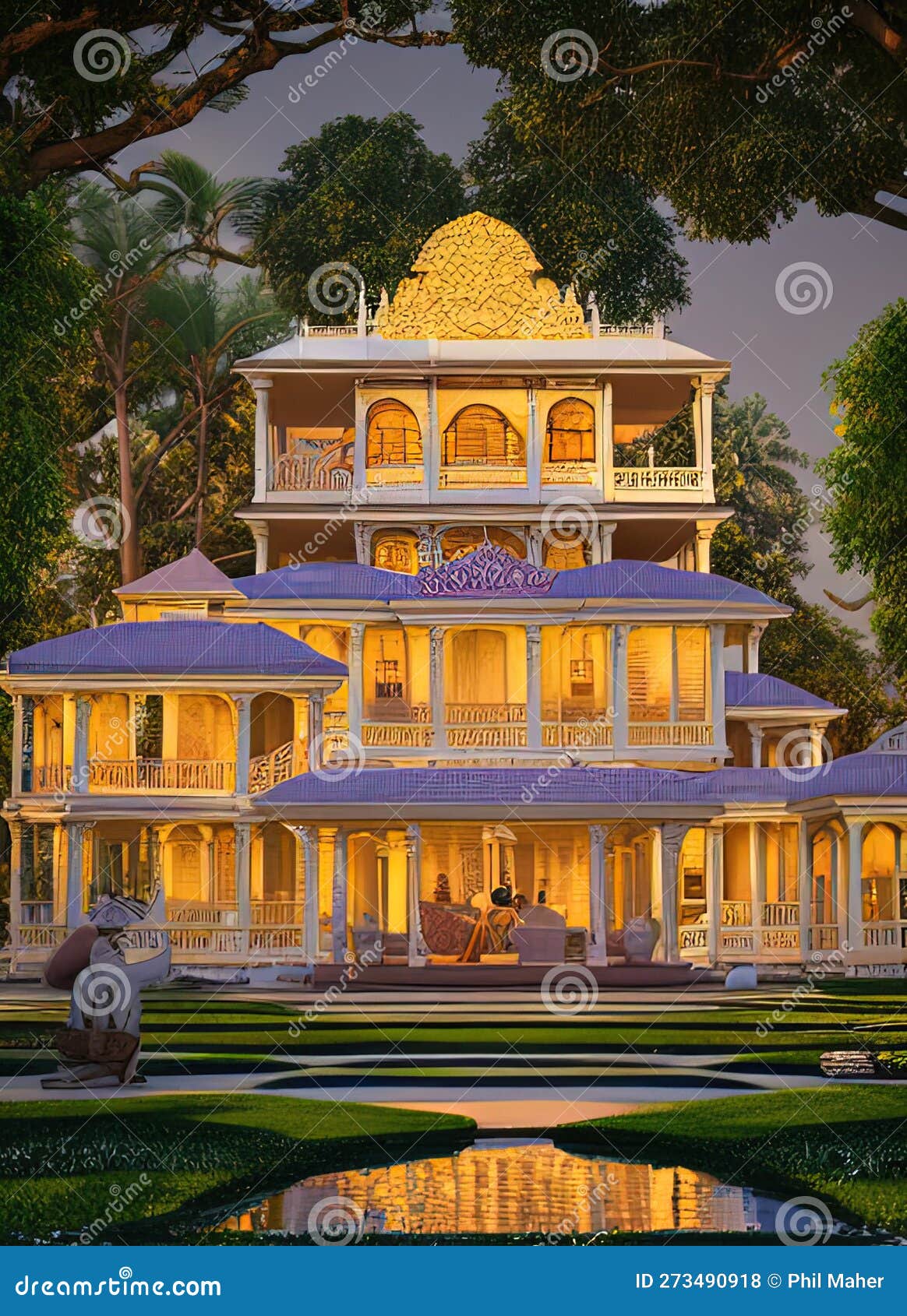 Fictional Mansion in Asansol, West Bengal, India. Stock Illustration ...
