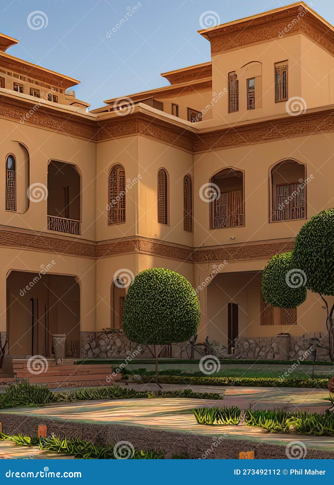Fictional Mansion in Asmara, Ma’?kel, Eritrea. Stock Illustration ...