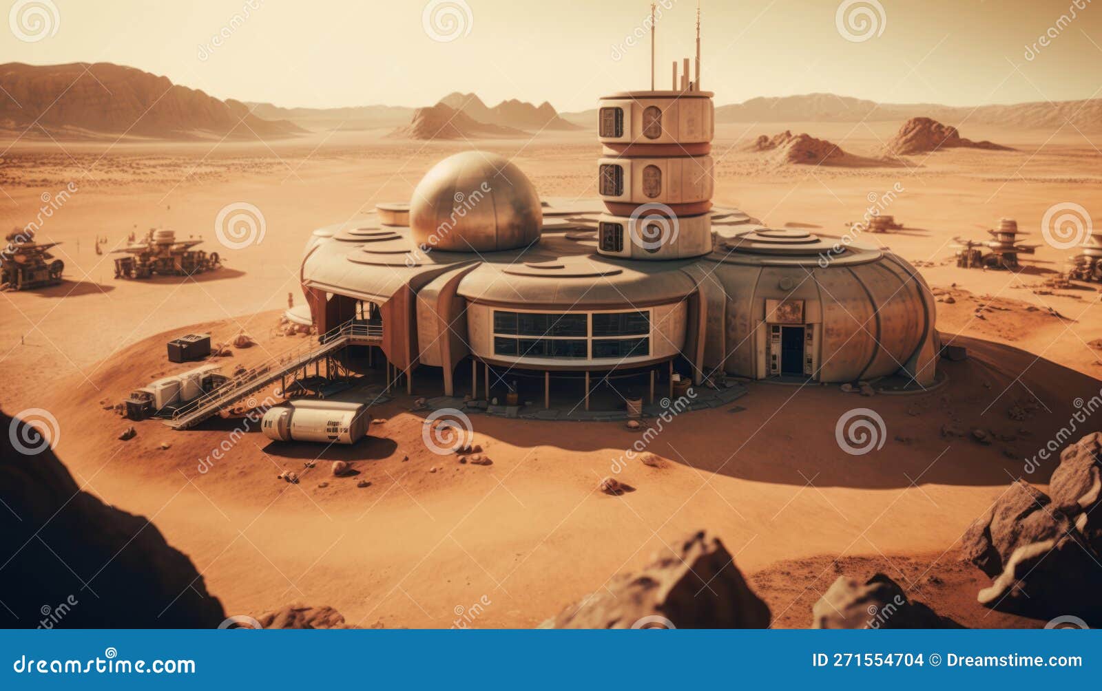 Fictional Mars Base, Generative AI Stock Illustration - Illustration of ...
