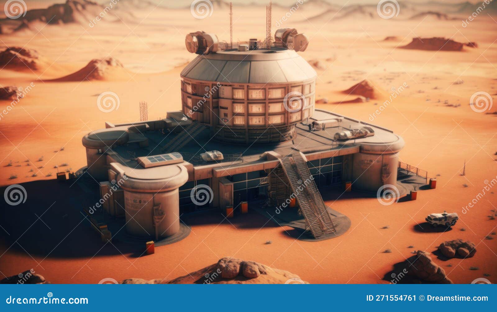 Fictional Mars Base, Generative AI Stock Illustration - Illustration of ...