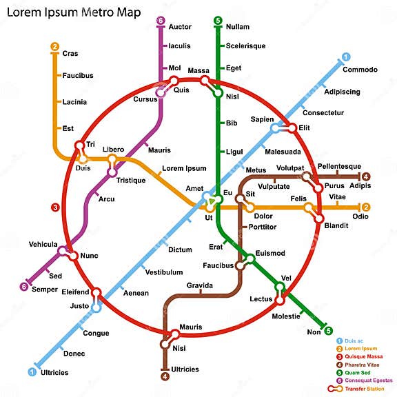 Fictional metro map stock vector. Illustration of scheme - 21210964