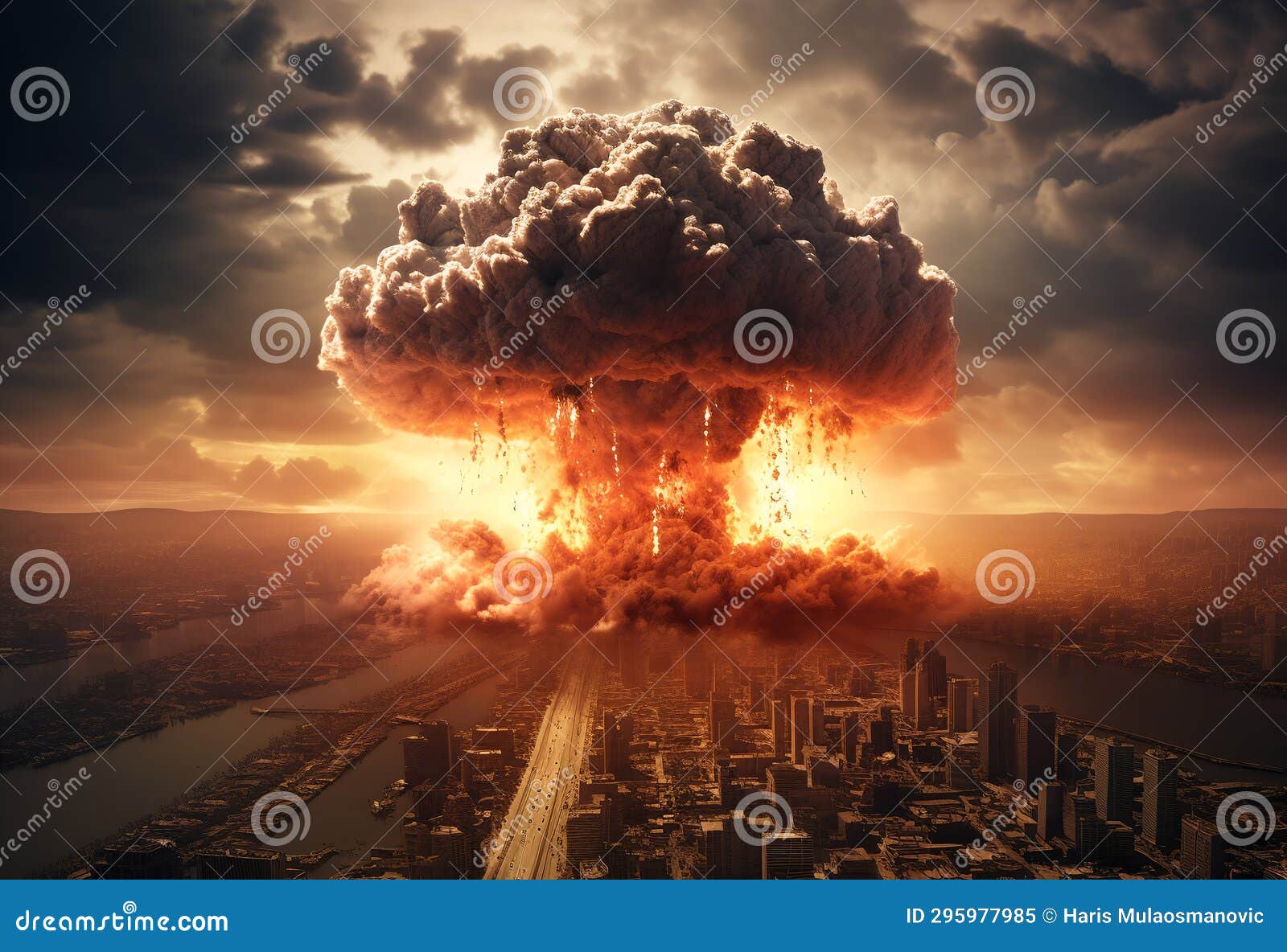Fictional Nuclear War Explosion - Ai Generated Stock Illustration ...
