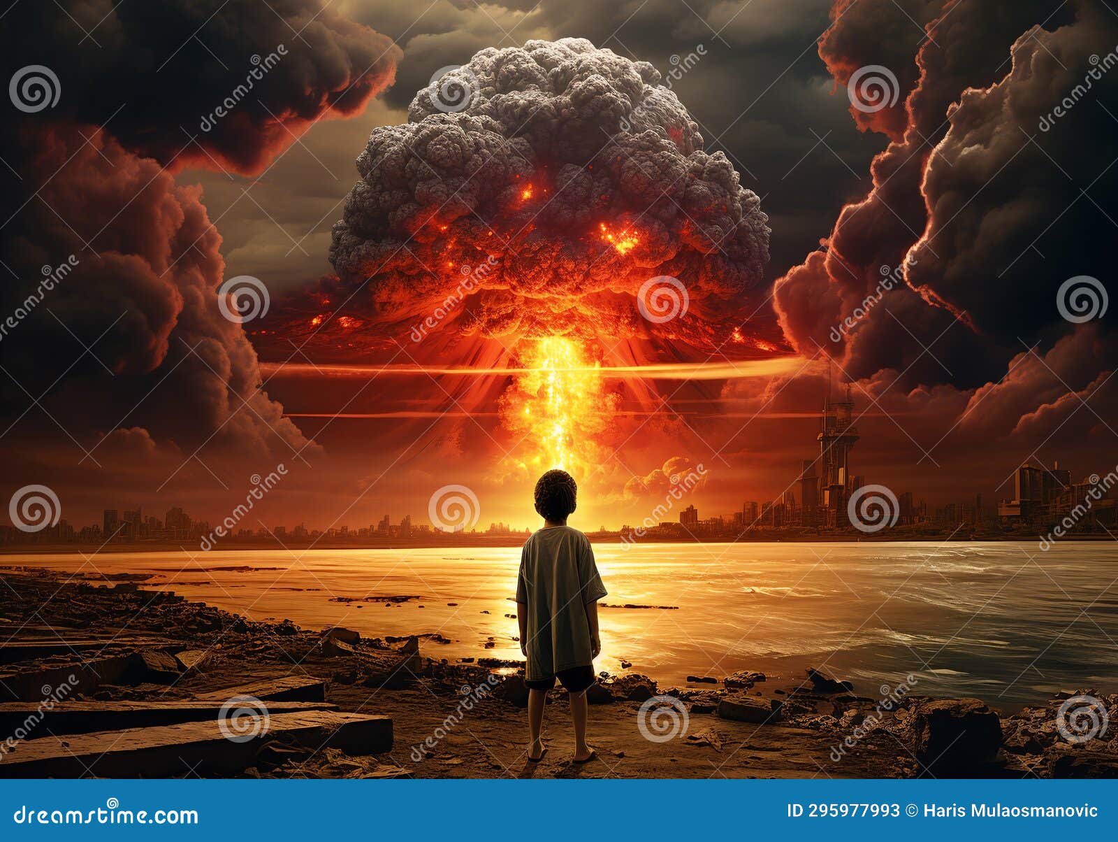 Fictional Nuclear War Explosion - Ai Generated Stock Illustration ...
