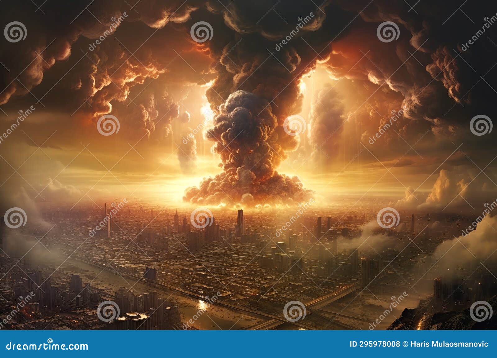 Fictional Nuclear War Explosion - Ai Generated Stock Illustration ...
