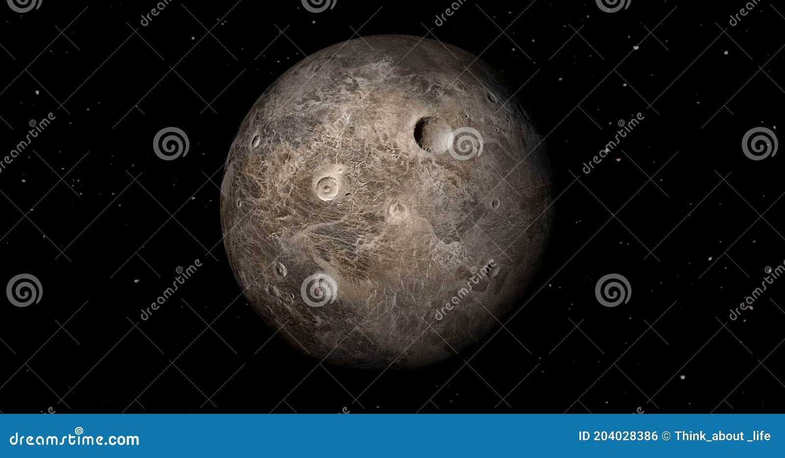 Fictional Planet Sun Rise In Dark Background With Stars. Front View Of ...