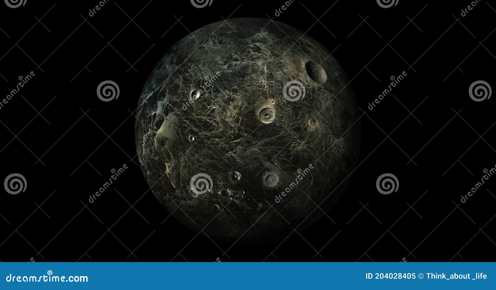 Fictional Planet Sun Rise In Dark Background With Stars. Front View Of ...
