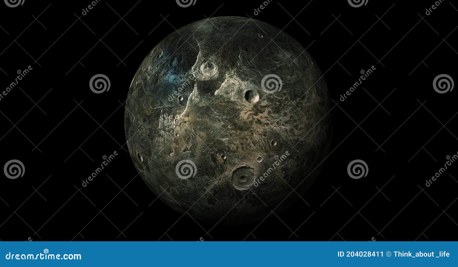 Fictional Planet Sun Rise In Dark Background With Stars. Front View Of ...