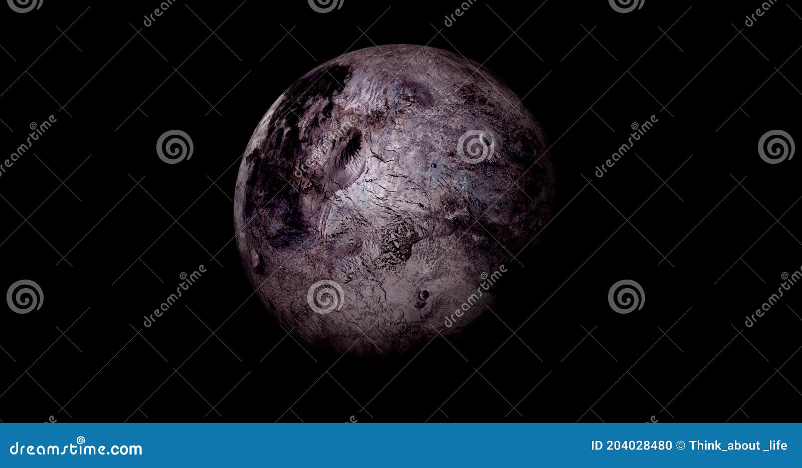 Fictional Planet Sun Rise In Dark Background With Stars. Front View Of ...