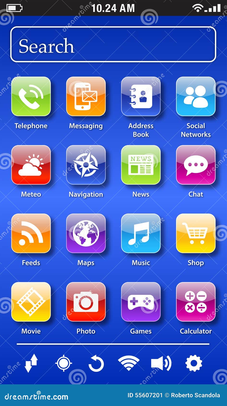 Fictional Smartphone Screen Stock Vector - Illustration of element ...