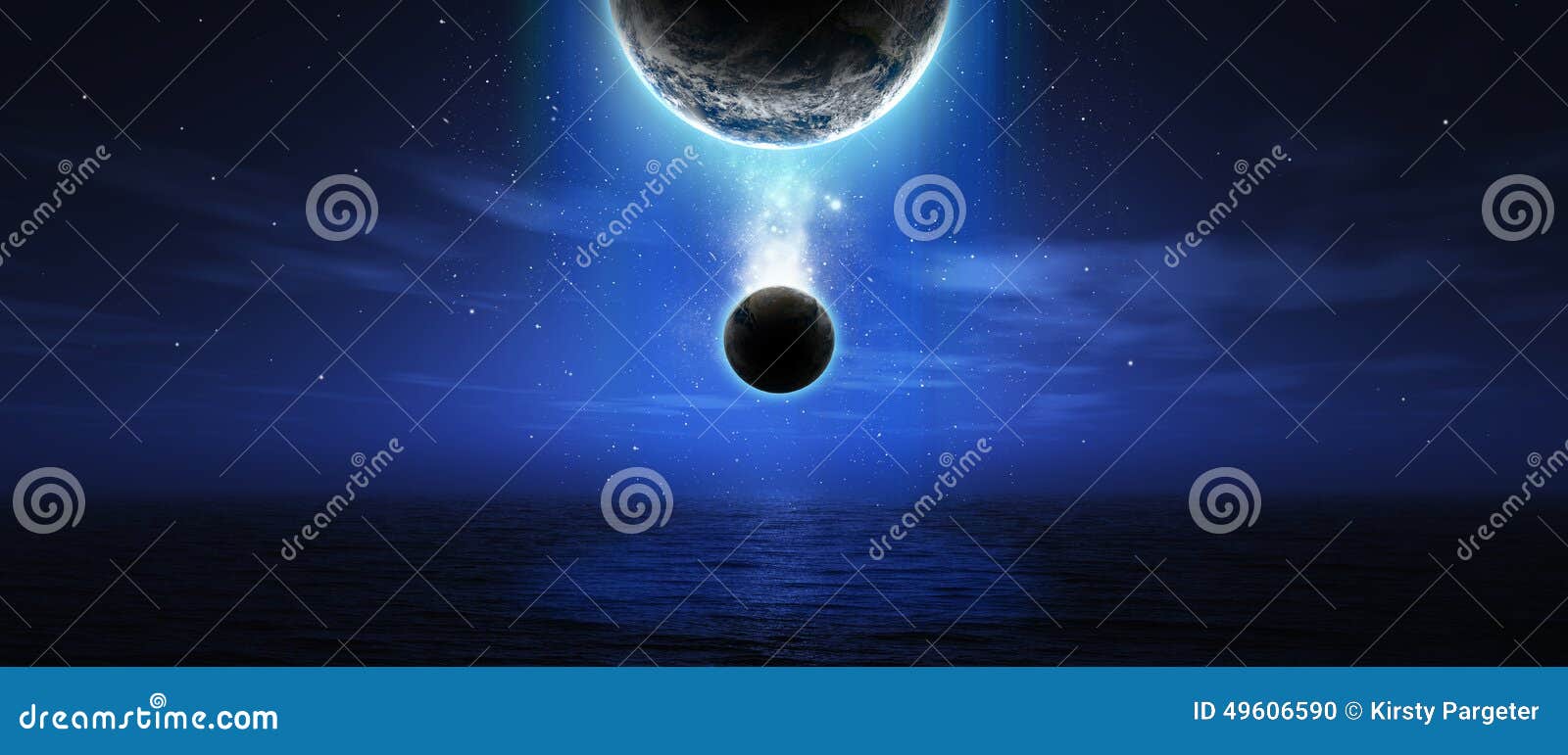 3D Fictional Space Background With The Earth And Coronal Virus Cell ...