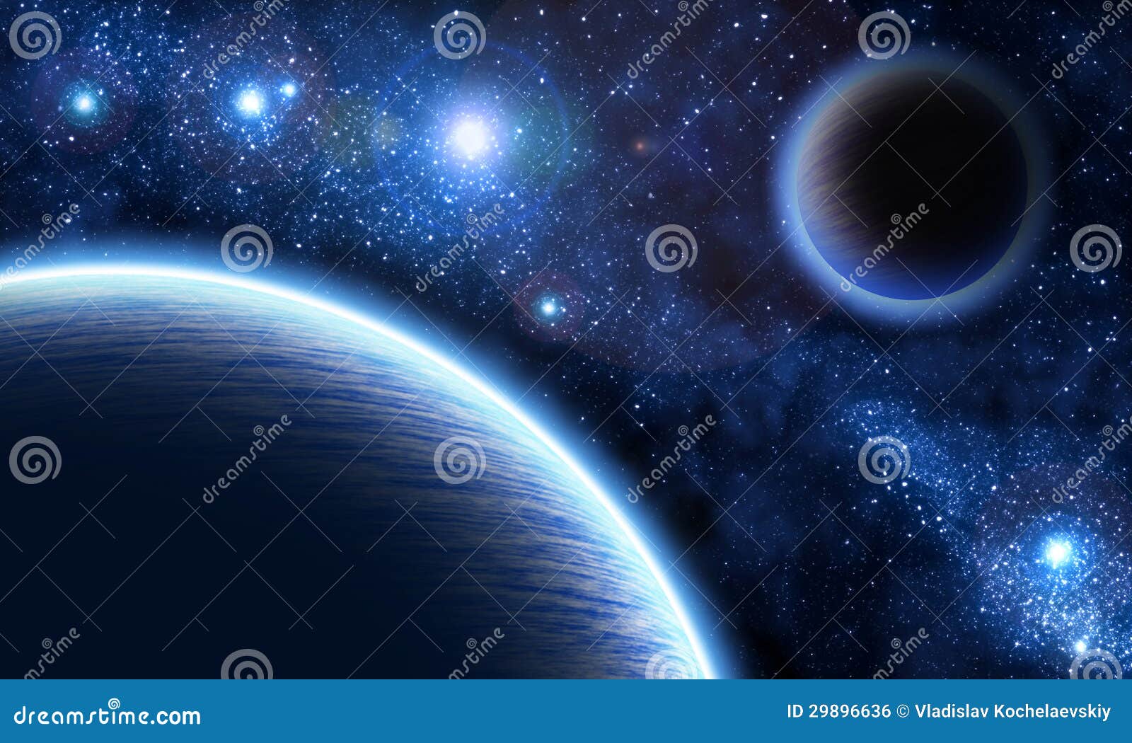 Fictional Space Background With Meteorites Stock Photography ...