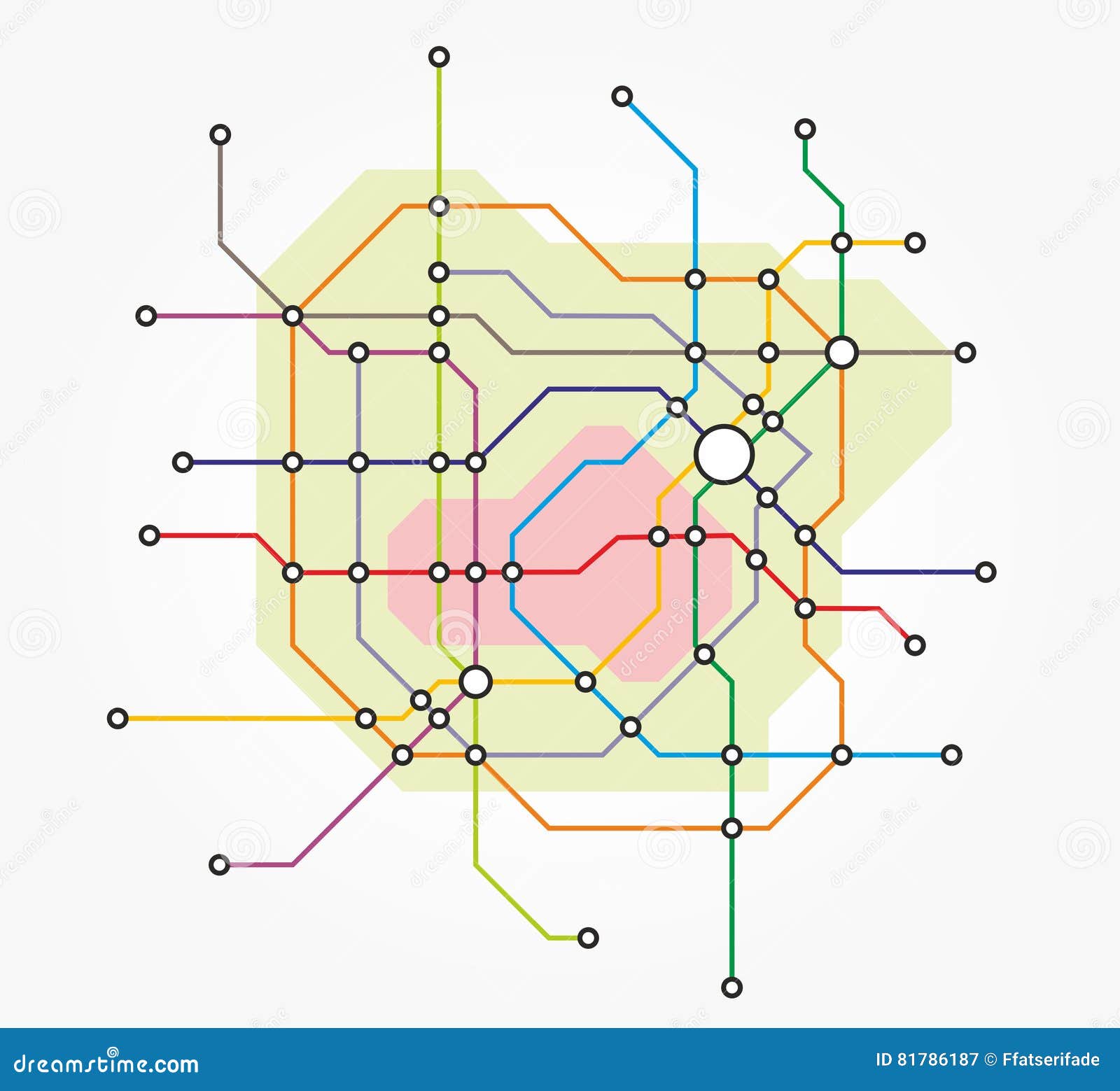 Fictional underground map stock illustration. Illustration of station ...