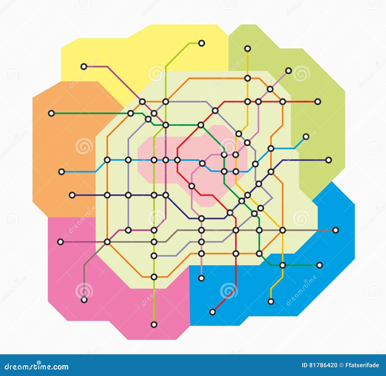 Fictional underground map stock illustration. Illustration of public ...