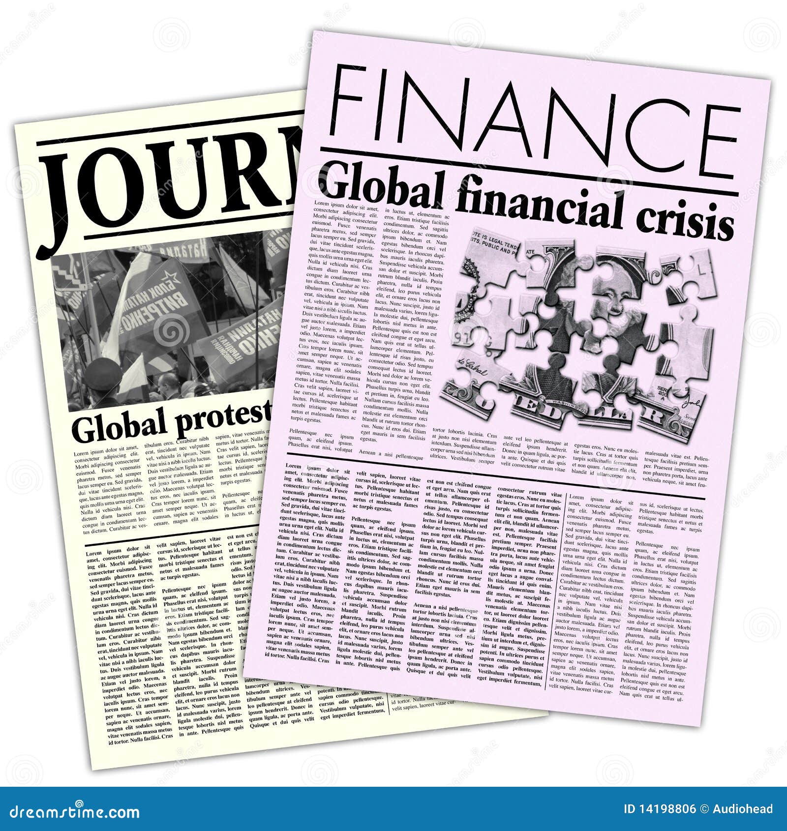 Fictitious Newspapers stock illustration. Illustration of global - 14198806