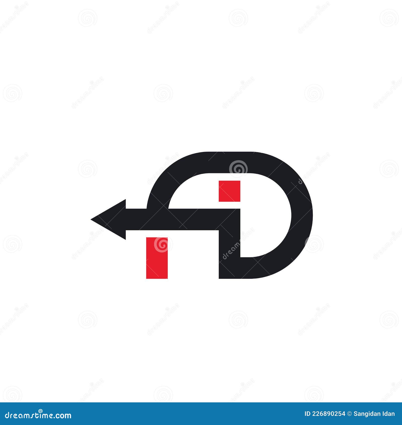 Fid or Fd Letter Arrow Icon Vector Illustration Design Template Stock ...