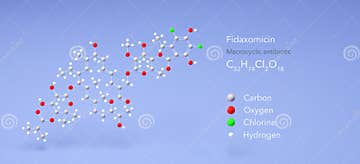 Fidaxomicin Molecule, Molecular Structures, Macrocyclic Antibiotic, 3d ...