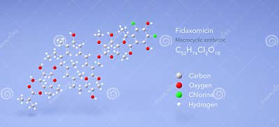 Fidaxomicin Molecule, Molecular Structures, Macrocyclic Antibiotic, 3d ...