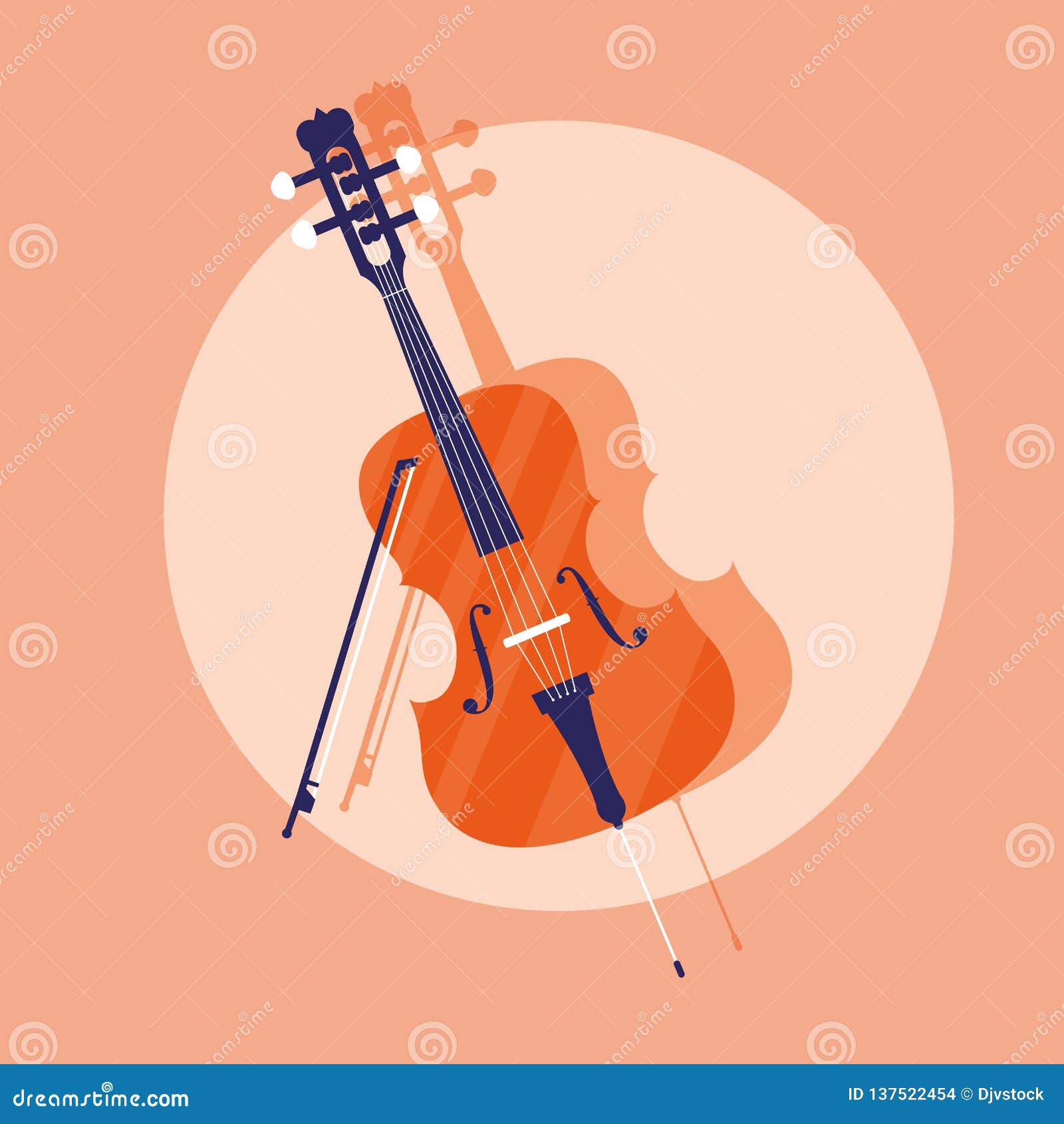 Fiddle Classical Instrument Icon Stock Vector - Illustration of melody ...
