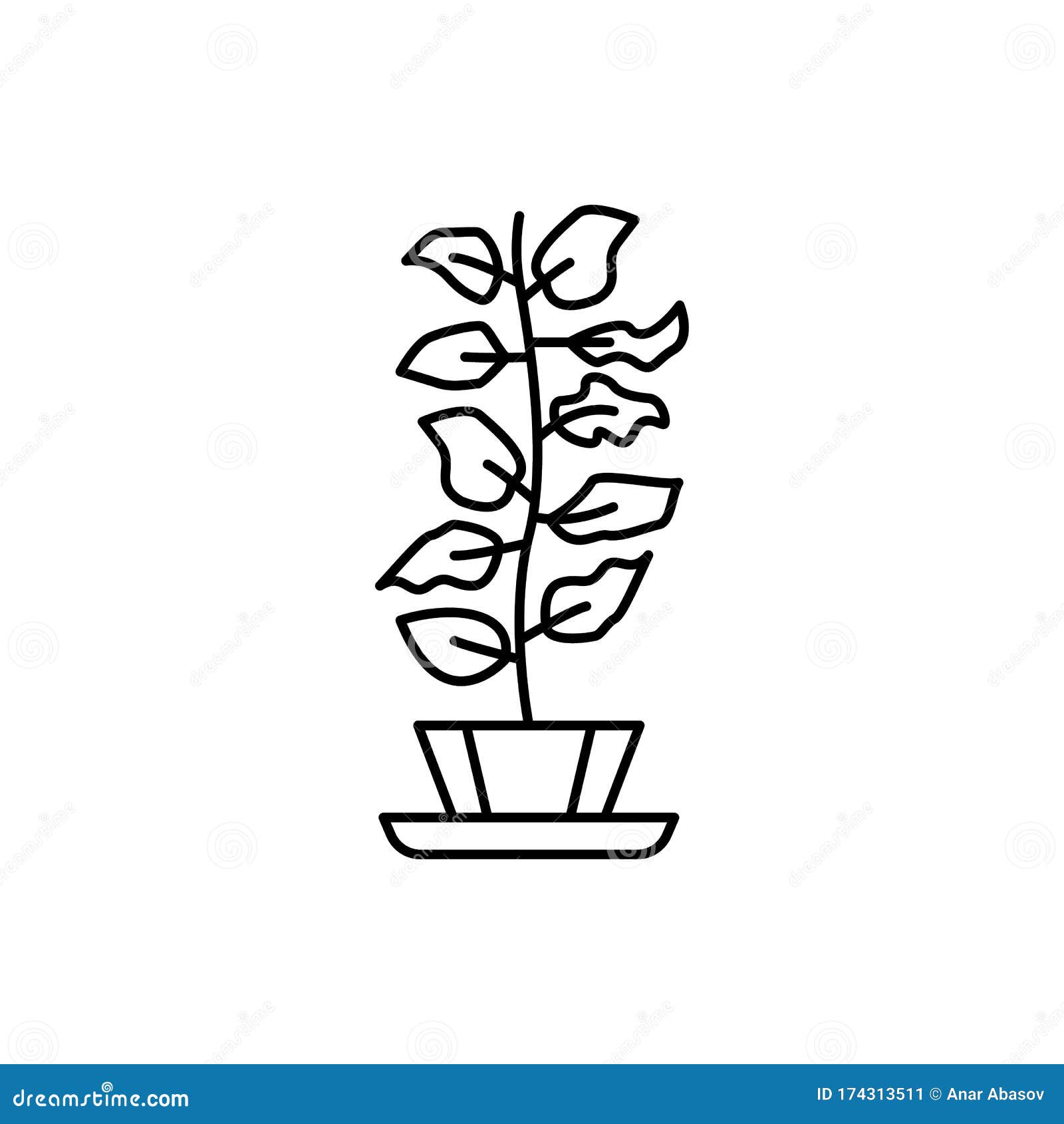 Fiddle Leaf Fig Icon. Simple Line, Outline Vector Elements Of House ...
