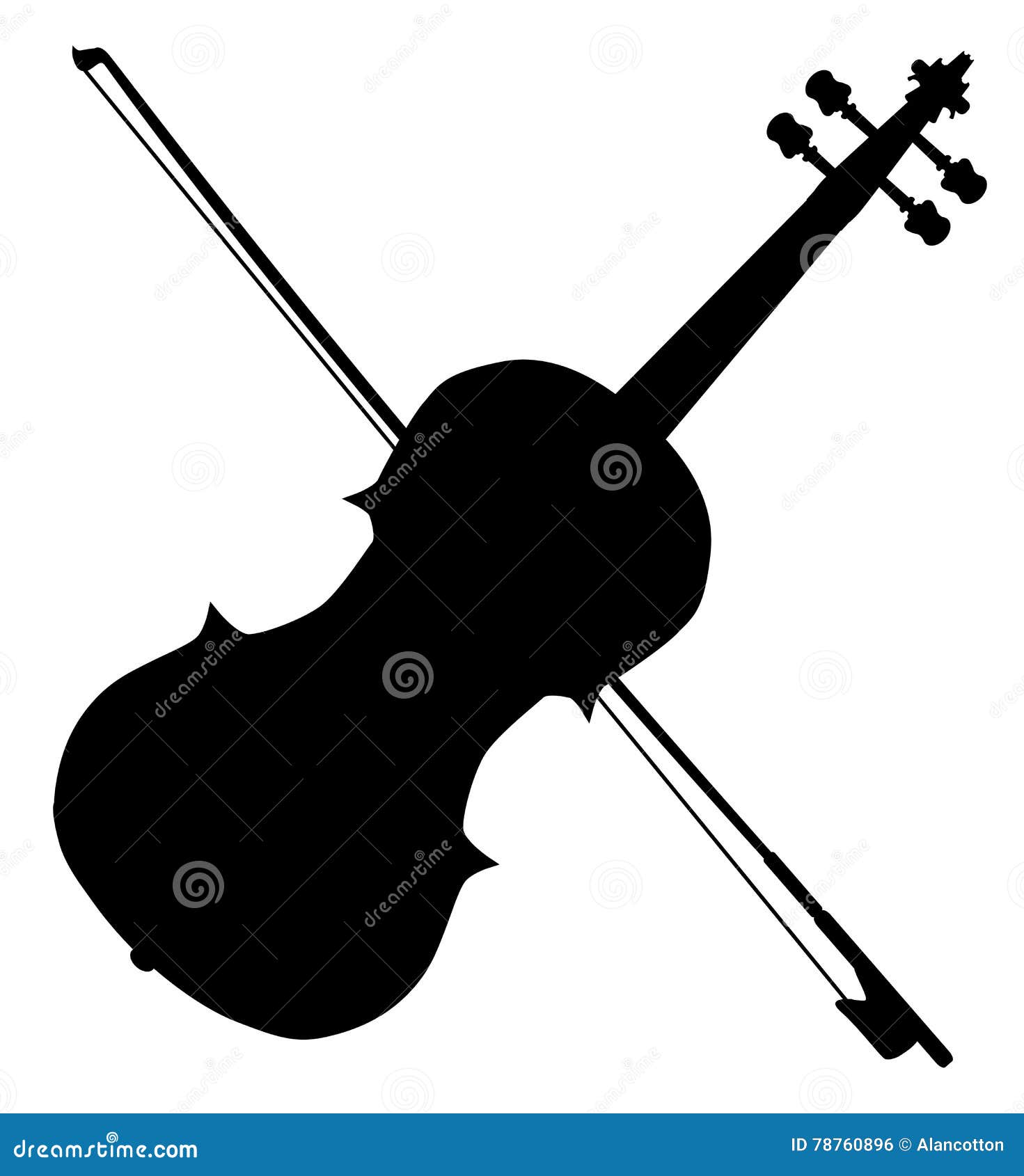 Fiddle Silhouette Outline Vector Illustration | CartoonDealer.com ...