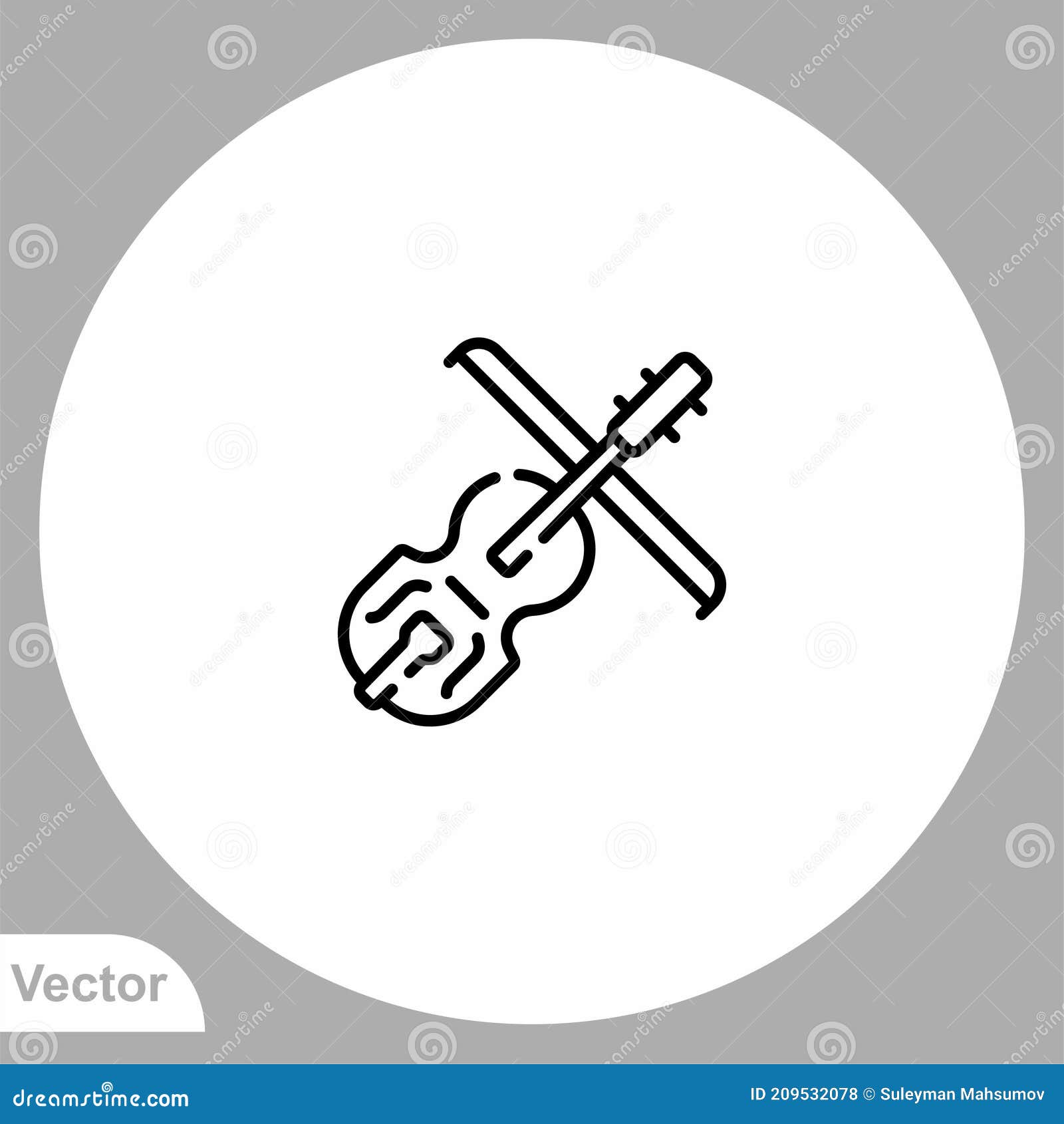 Fiddle Vector Icon Sign Symbol Stock Illustration - Illustration of ...