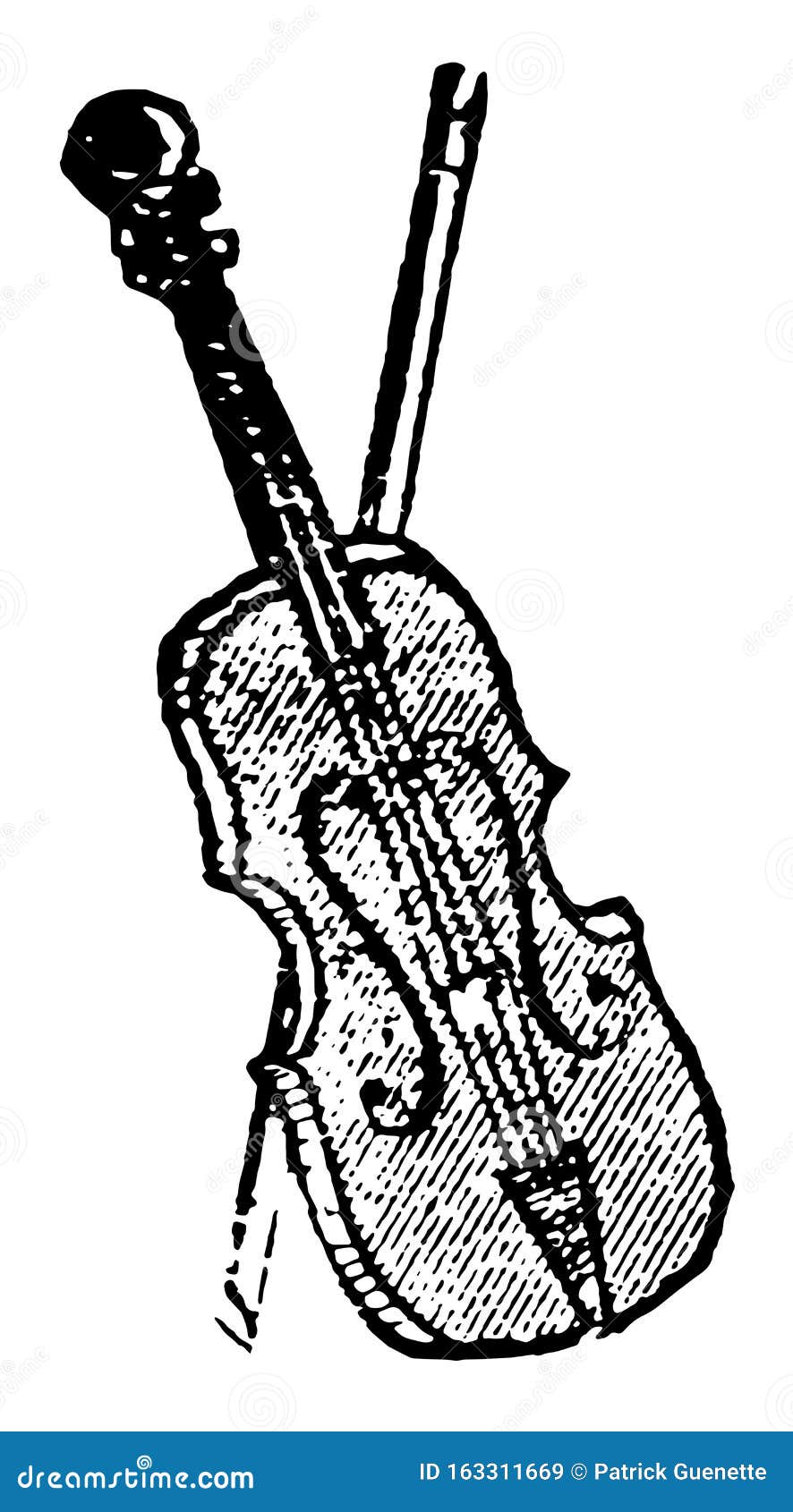 Fiddle, Vintage Illustration Stock Vector - Illustration of vintage ...