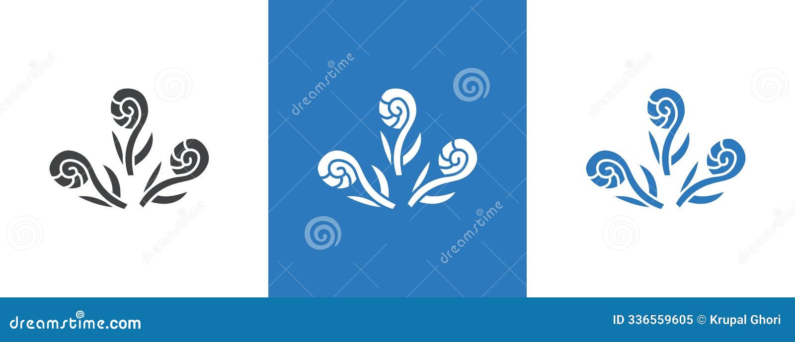 Fiddleheads Icon Black And White Vector Outline Sign | CartoonDealer ...