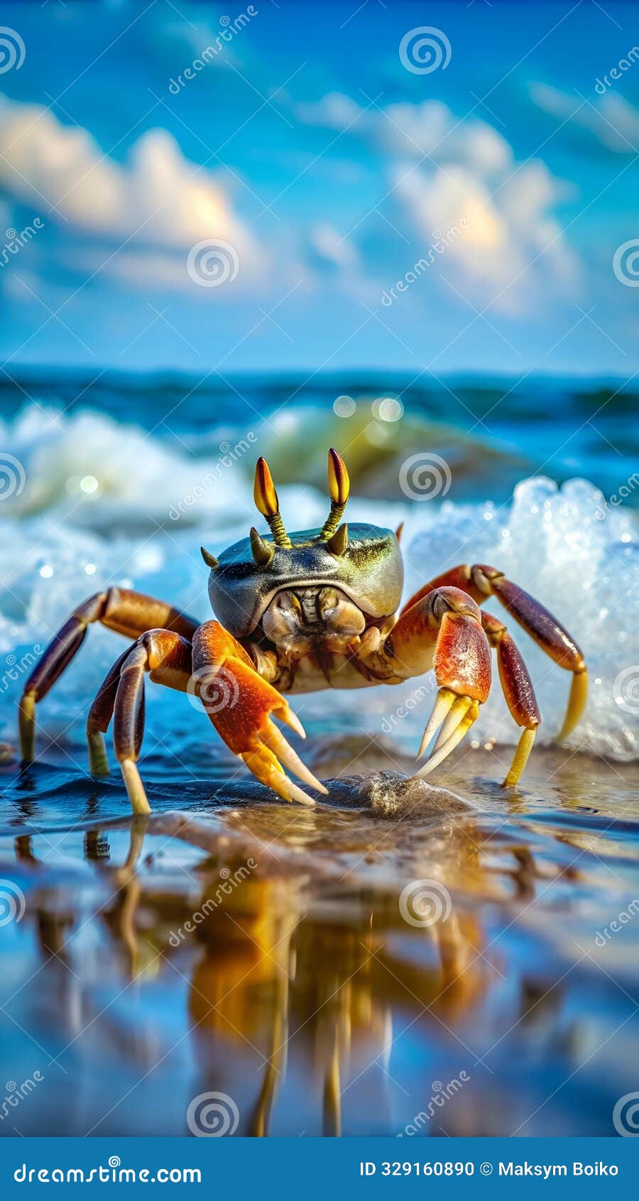 Fiddler Crab runs ocean stock illustration. Illustration of drawing ...