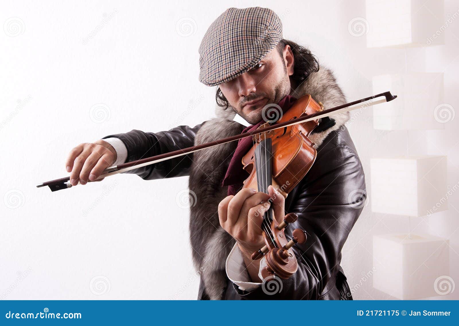 A Fiddler Playing His Instrument Stock Image - Image of male, strings ...